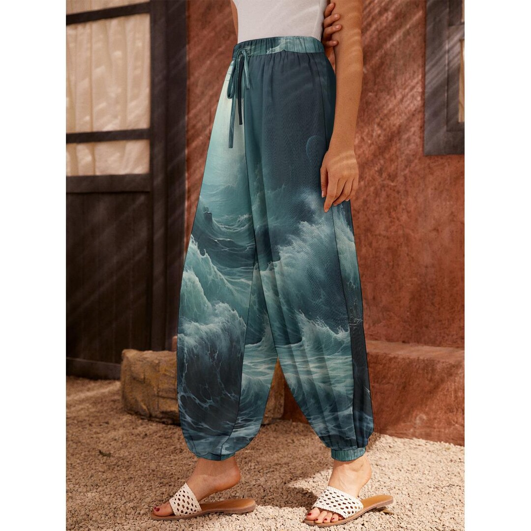 Ocean Waves Pants, Waves Trousers, Marine Theme Pants, Mermaidcore ...