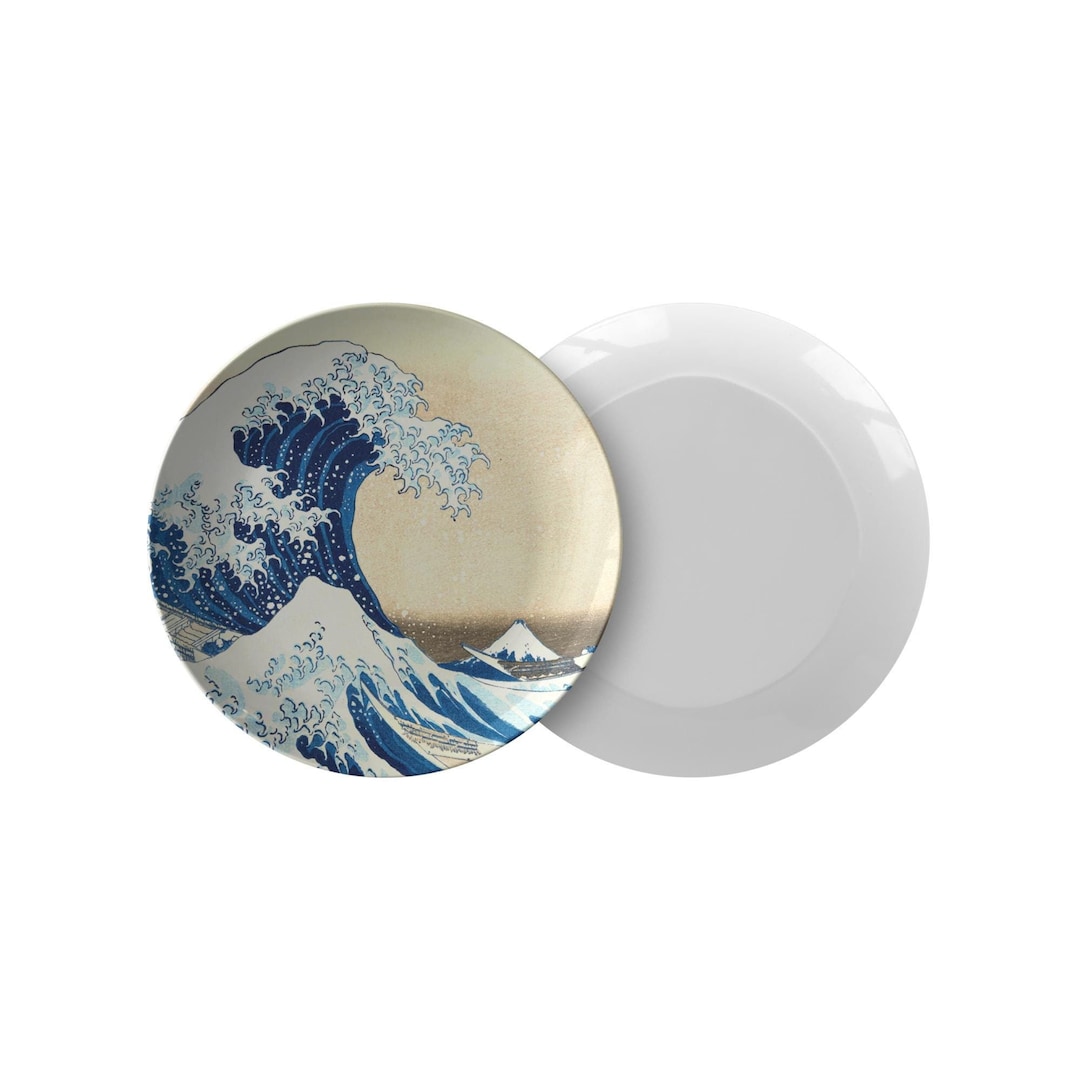 Japanese Art Plate, Hokusai Art Plate, the Great Wave Plate, Ocean Wave ...