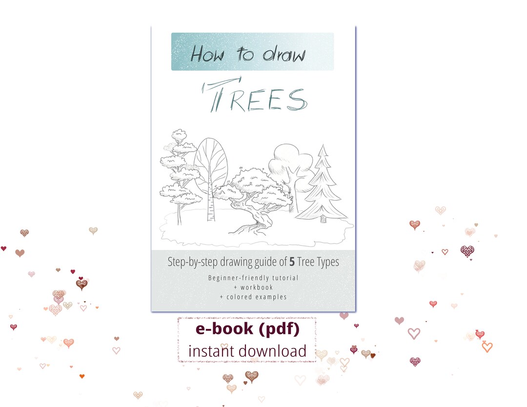 Step-by-step drawing guide. How to draw trees. PDF e-book. - Etsy Portugal