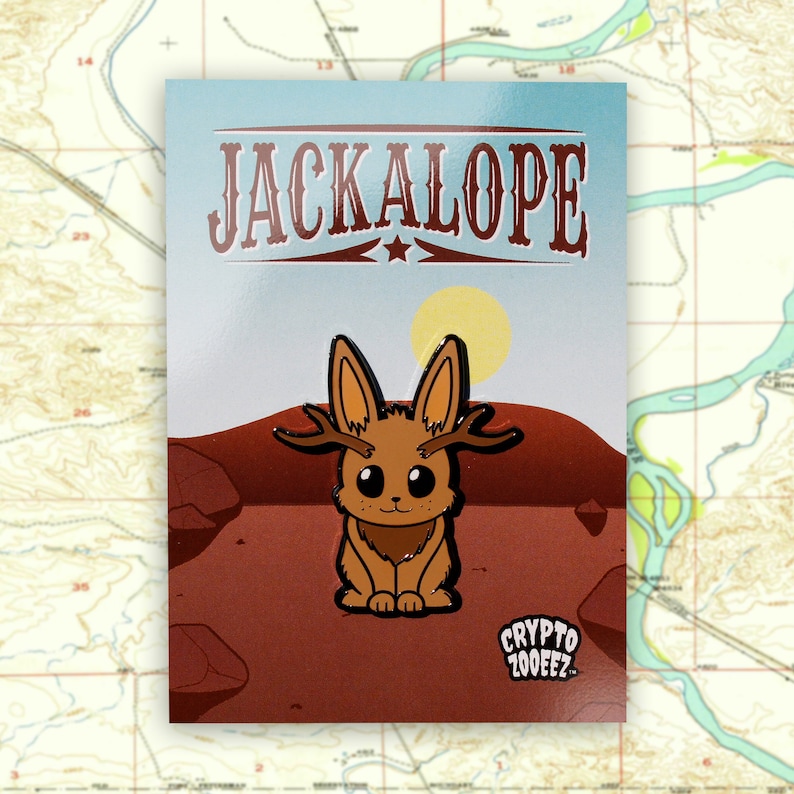 Jackalope Hard Enamel Pin | Cute Cryptid Accessories - Etsy