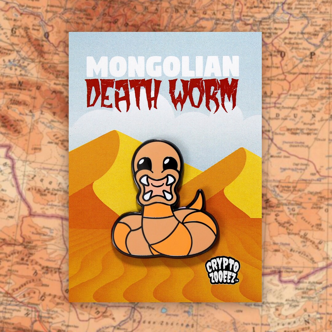 Mongolian Death Worm Hard Enamel Pin | Cryptid Enamel Pin for ...