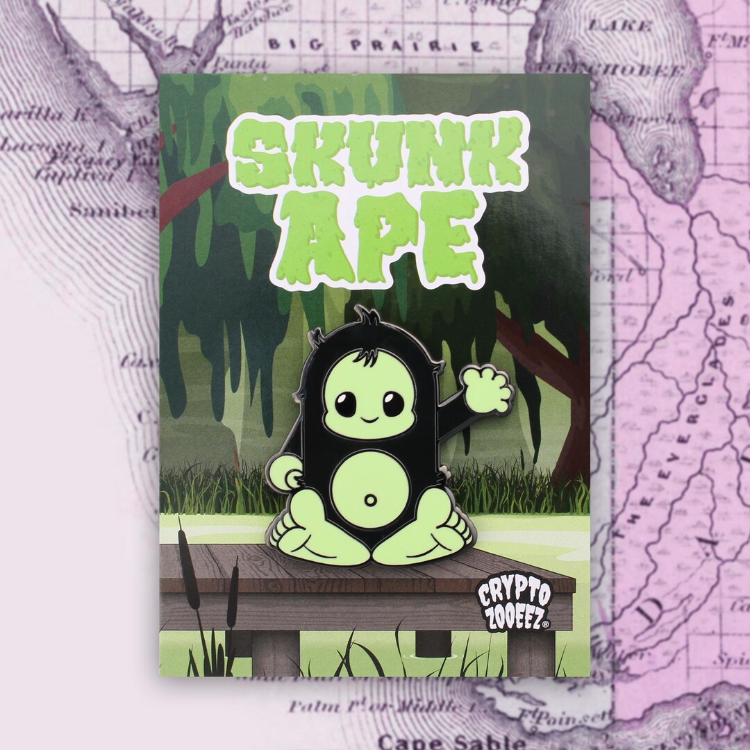Skunk Ape Hard Enamel Pin | Cute Cryptid Accessories - Etsy