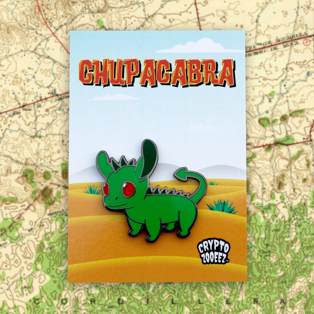 Chupacabra Hard Enamel Pin | Cryptid Enamel Pin for Cryptozoology Merch Fans of Cute Merch ...