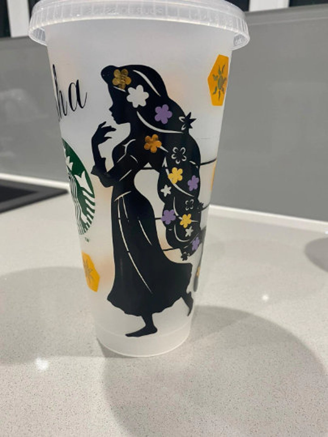 UK Tangled Rapunzel Disney Princess 24oz Starbucks Cold Cup Tumbler ...