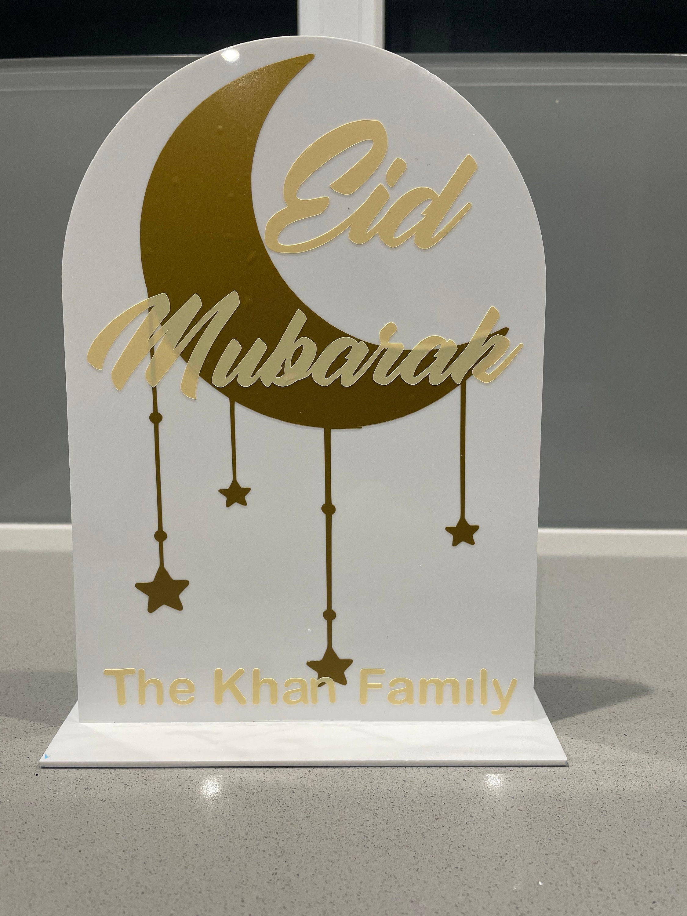 Eid Mubarak Table and Counter Sign. Eid Decoration Made With Acrylic ...