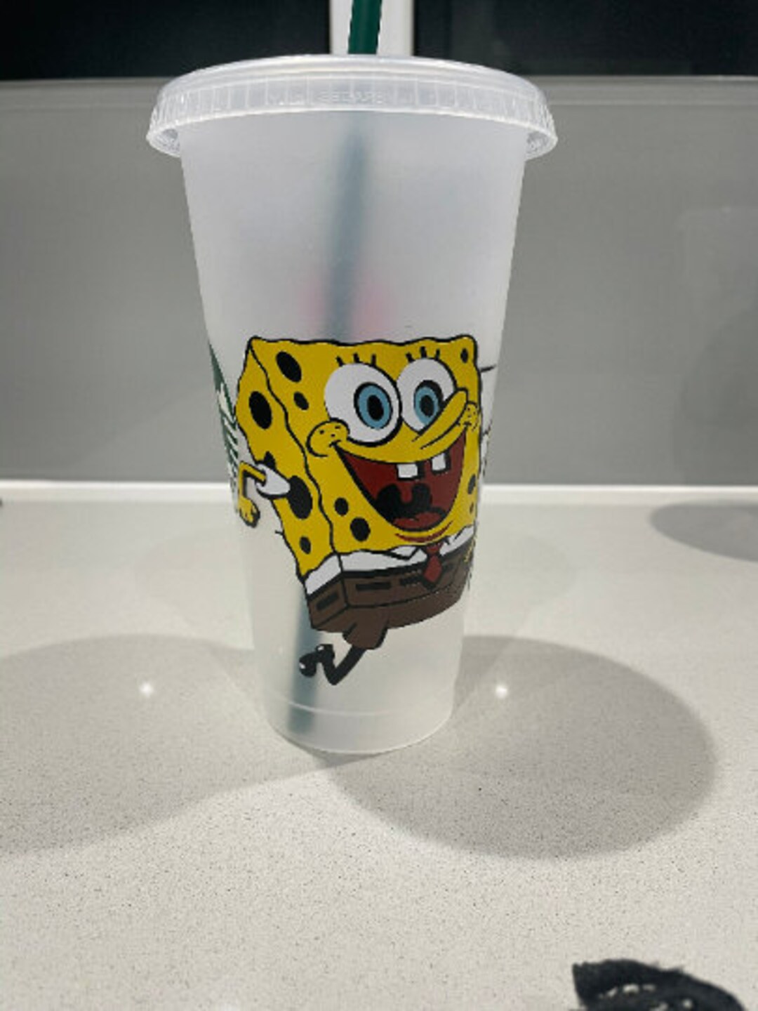 UK Spongebob 24oz Starbucks Cold Cup Tumbler With Lid and Straw. These ...