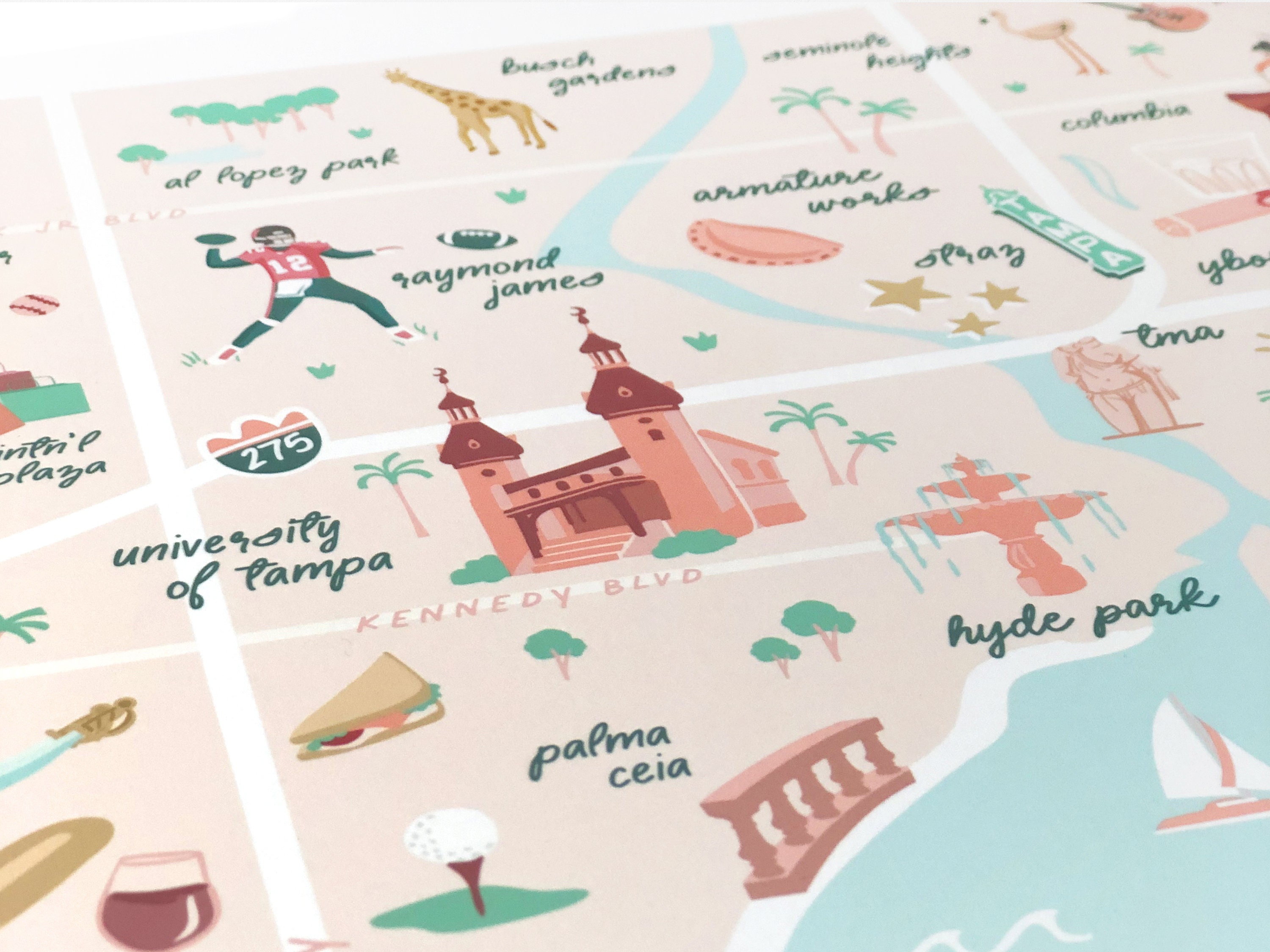 TAMPA BAY Florida Map Greeting Card | Card Set — Renee Bollin Studio