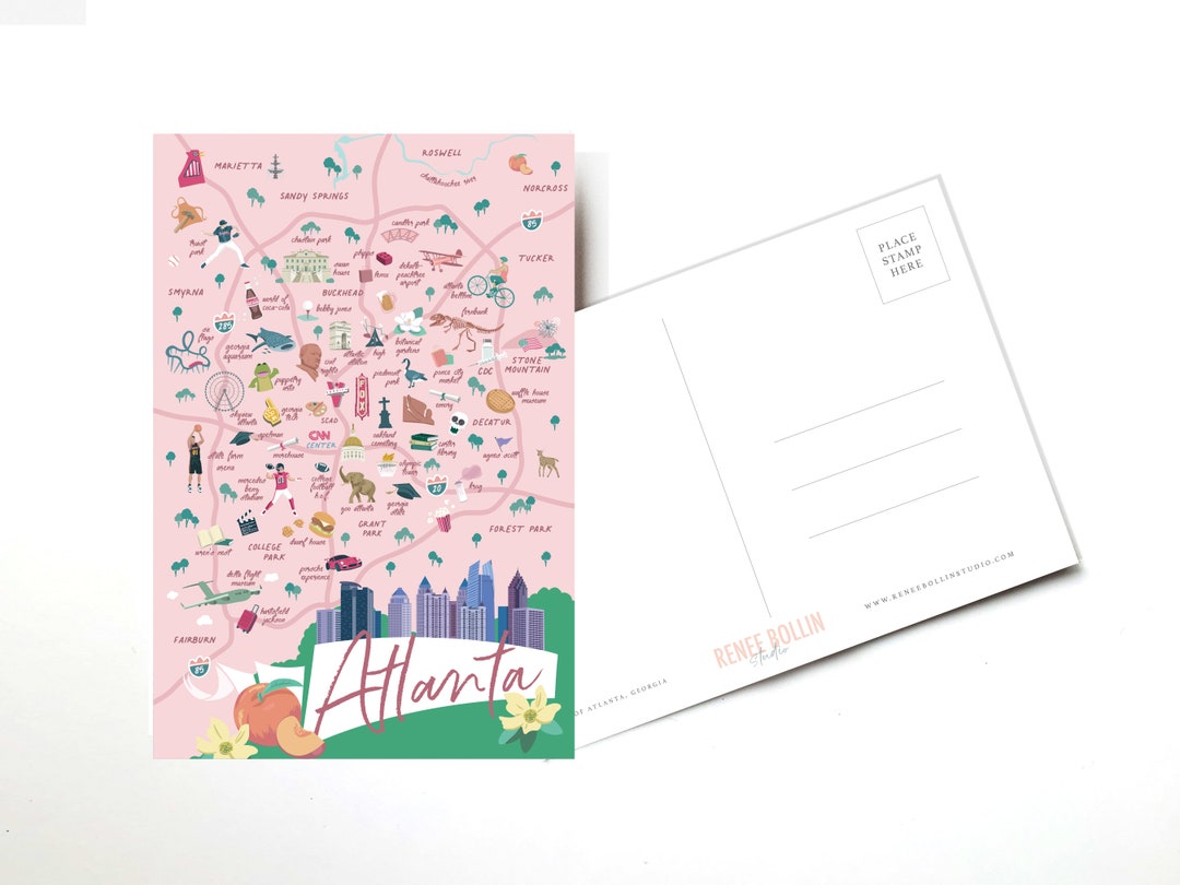 Atlanta Georgia Postcard - Etsy