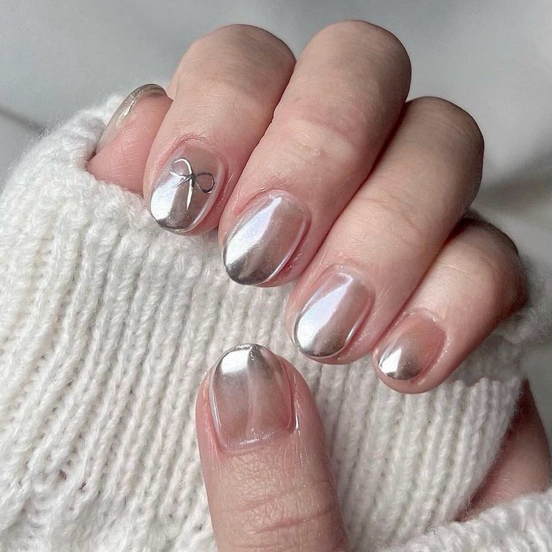 Silver Fake Nails - Etsy