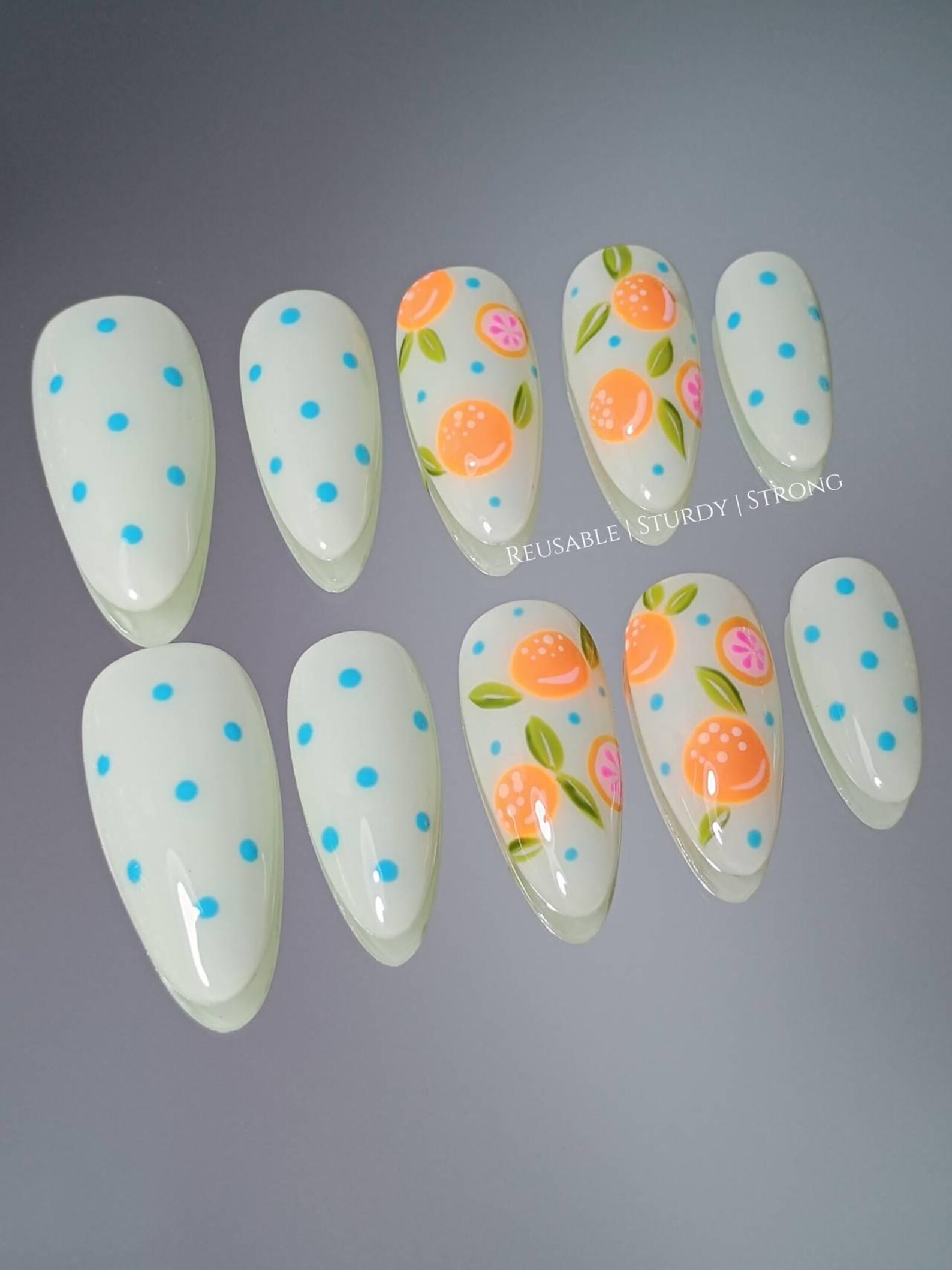Feeling Zesty With Citrus Fruit | Press on Nails, Acrylic Nails ...