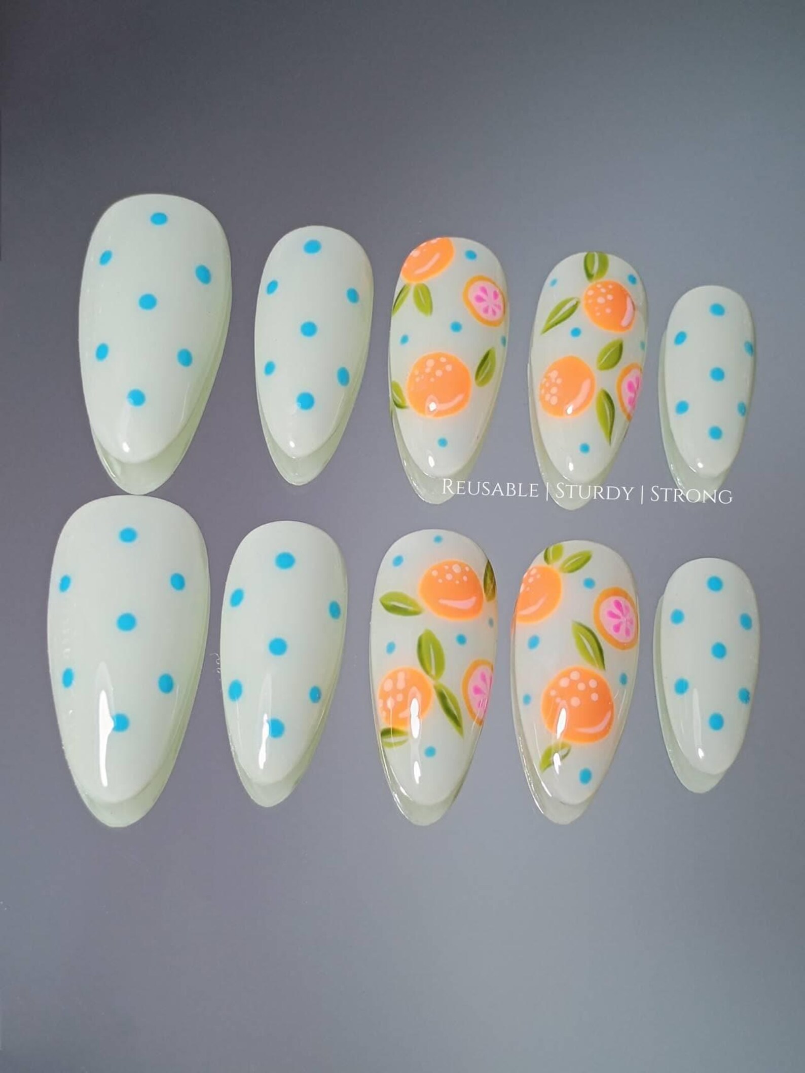 Feeling Zesty With Citrus Fruit | Press on Nails, Acrylic Nails ...