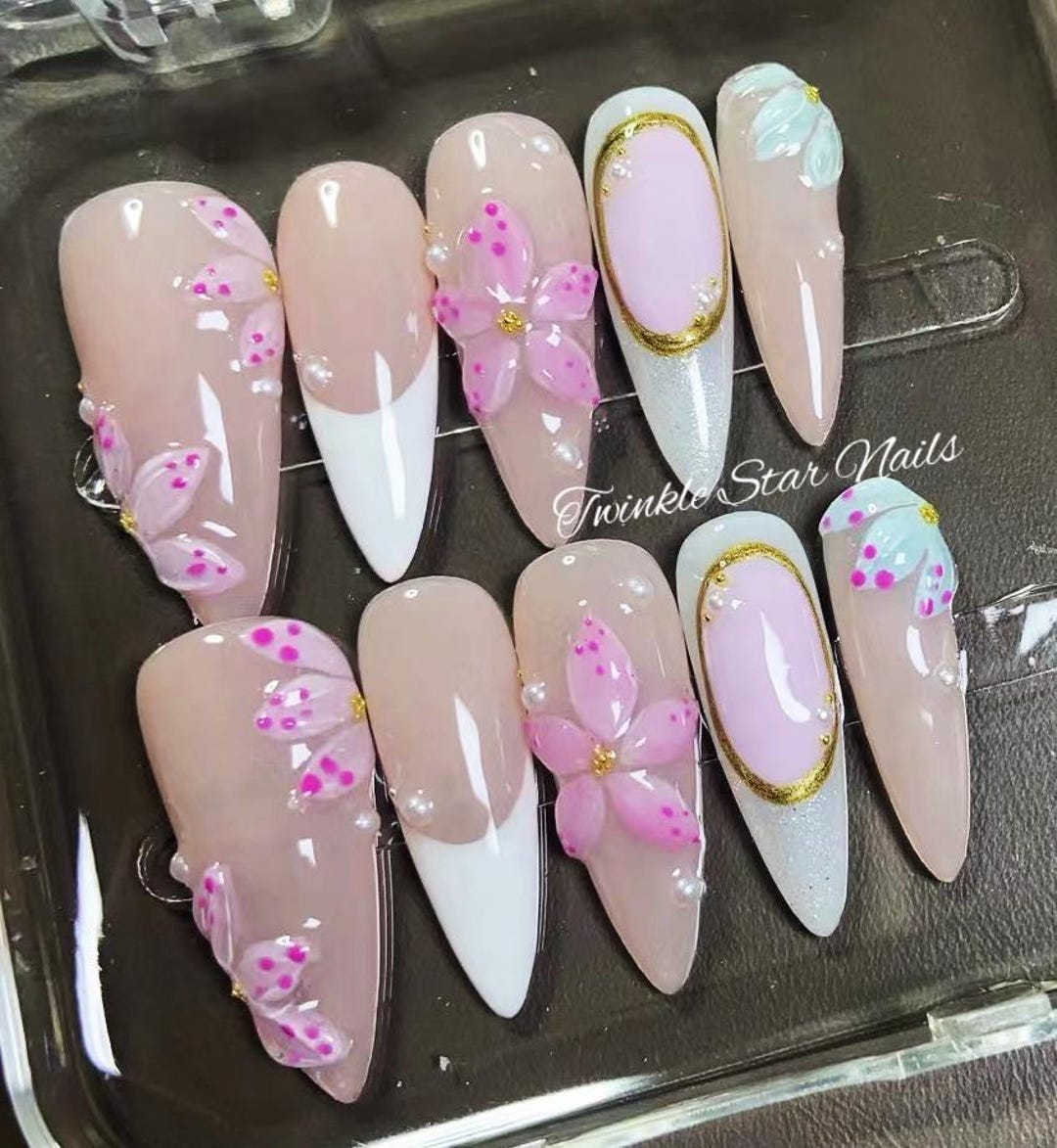 Custom Design No.129 Press on Nails | Ins Nails | Pretty Nails ...