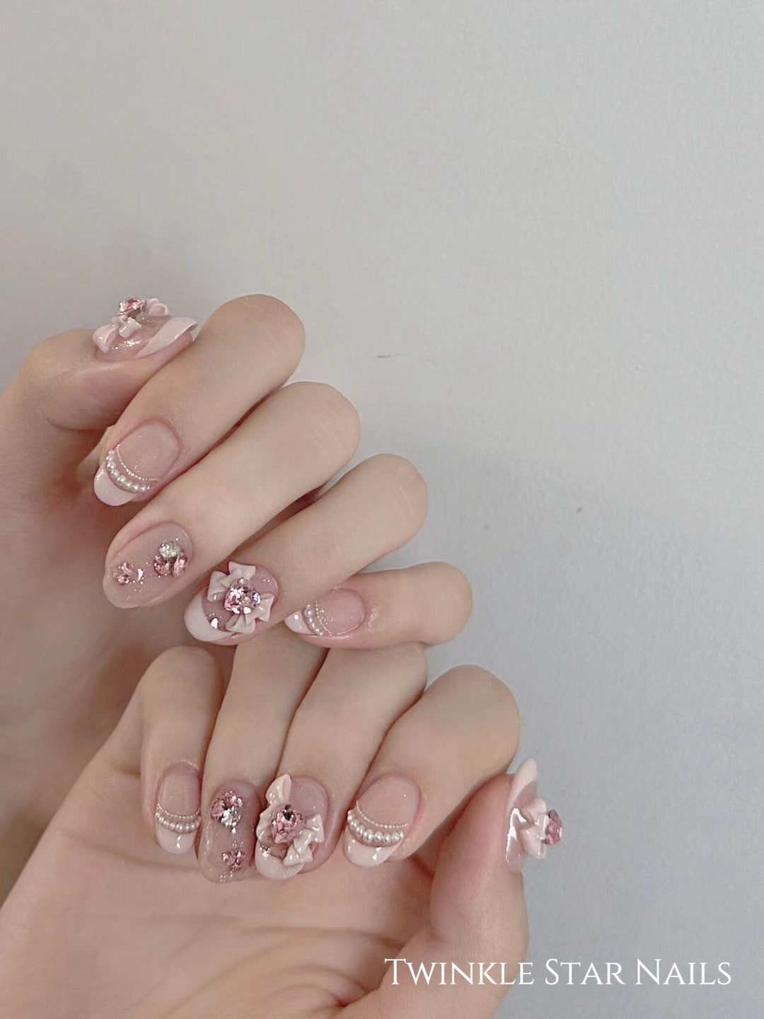 Runaway Princess Press on Nails Premium Nails Pink Nails Short Nails ...