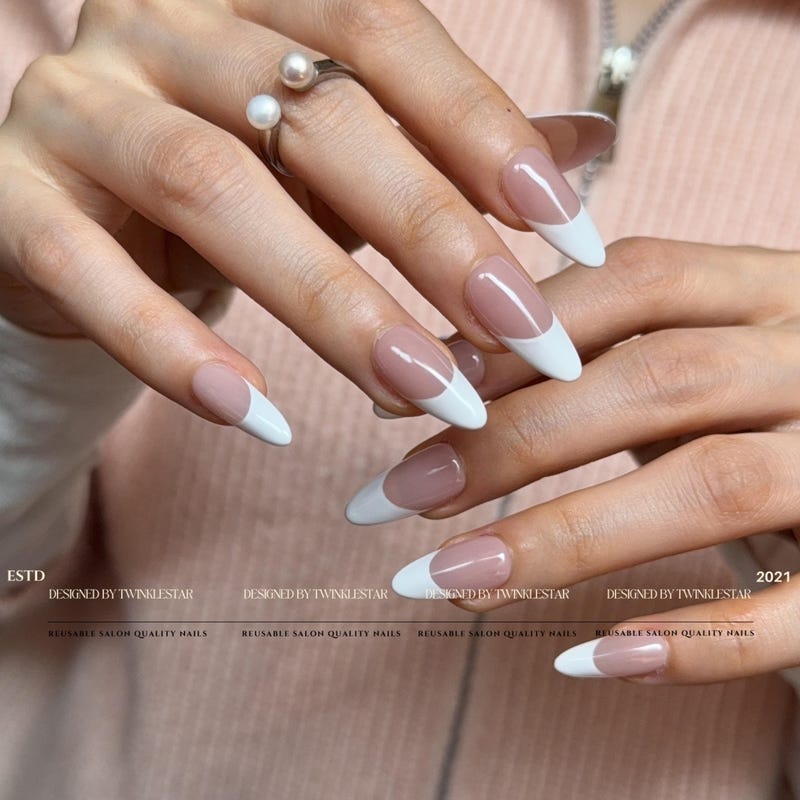 French Nails With Flower - Etsy