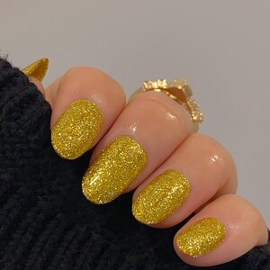 NEW! Super Shiny Gold Glitter /essential Nails / Plain Nails / Daily ...