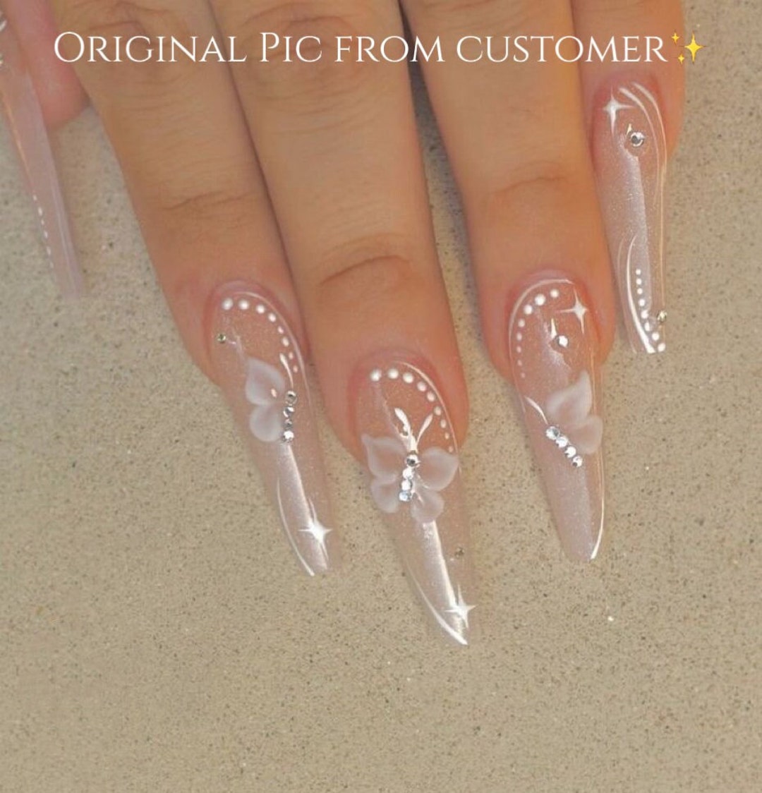 Custom Design No.25 Press on Nails | Beautiful Nails | High Quality Gel ...