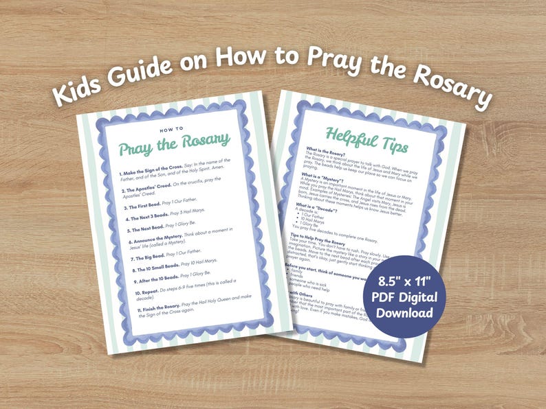 Kids Rosary Prayer Guide | Step-by-step Catholic Learning Sheet (PDF ...
