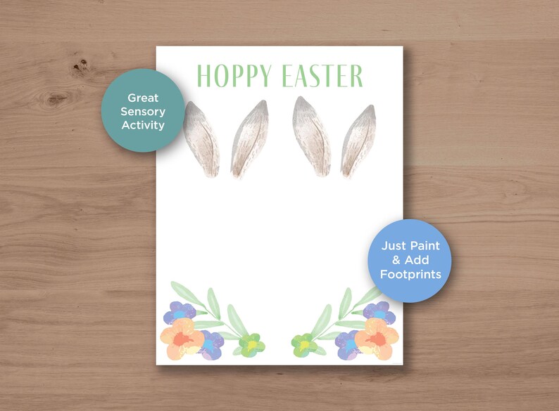 Easter Bunny Footprint Craft Printable | Hoppy Easter Kids Activity ...