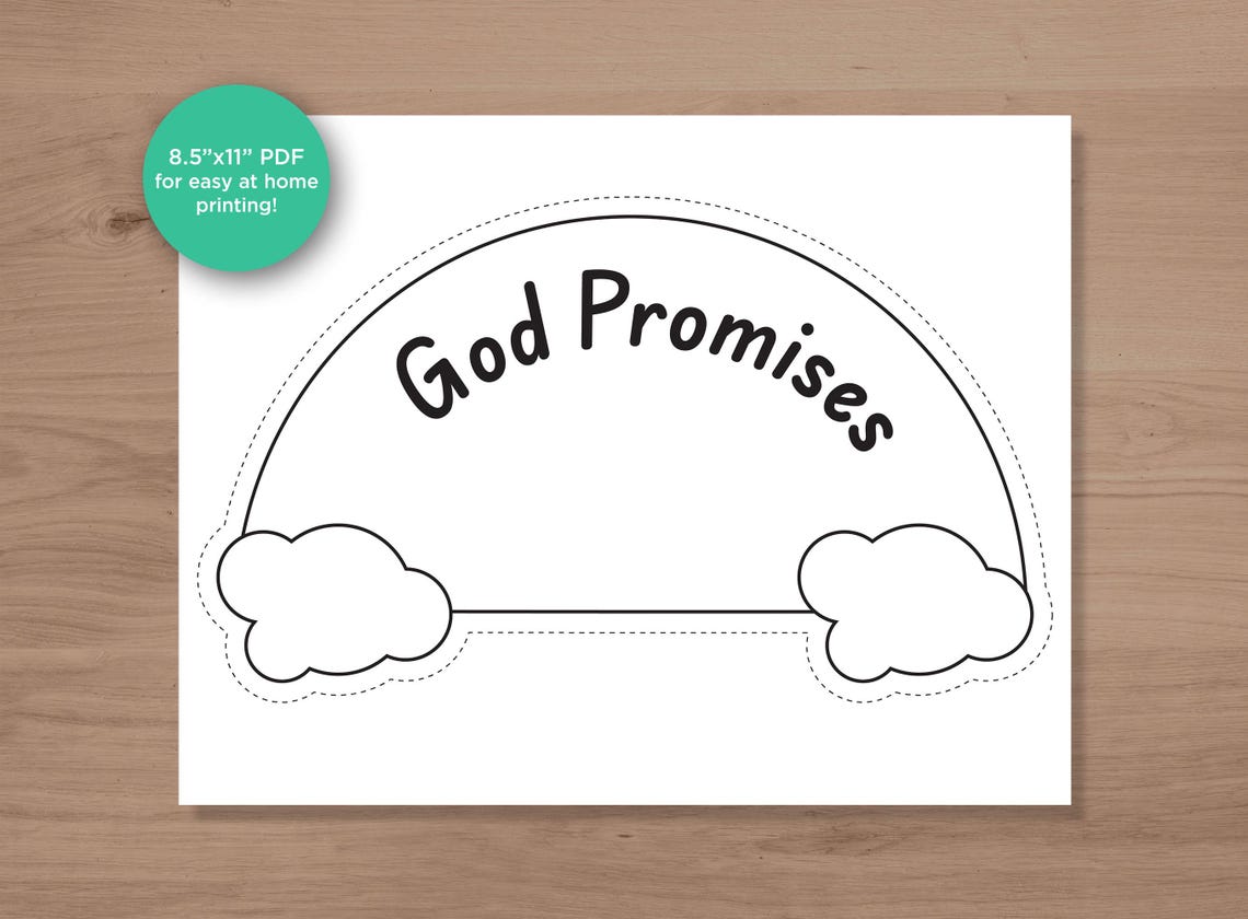 God’s Promises Rainbow Craft Printable | Bible Verse Activity for Kids ...