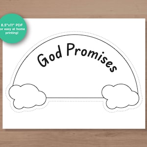 God’s Promises Rainbow Craft Printable | Bible Verse Activity for Kids ...