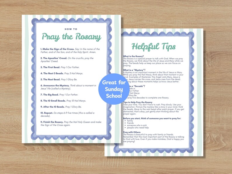 Kids Rosary Prayer Guide | Step-by-step Catholic Learning Sheet (PDF ...