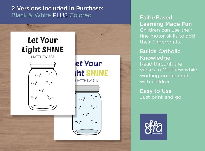 Let Your Light Shine Fingerprint Craft | Matthew 5:16 (PDF Printable ...