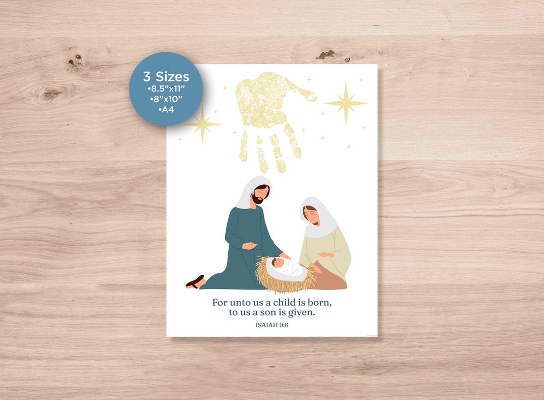 Nativity Handprint Craft for Kids | Christmas Bible Verse Printable ...