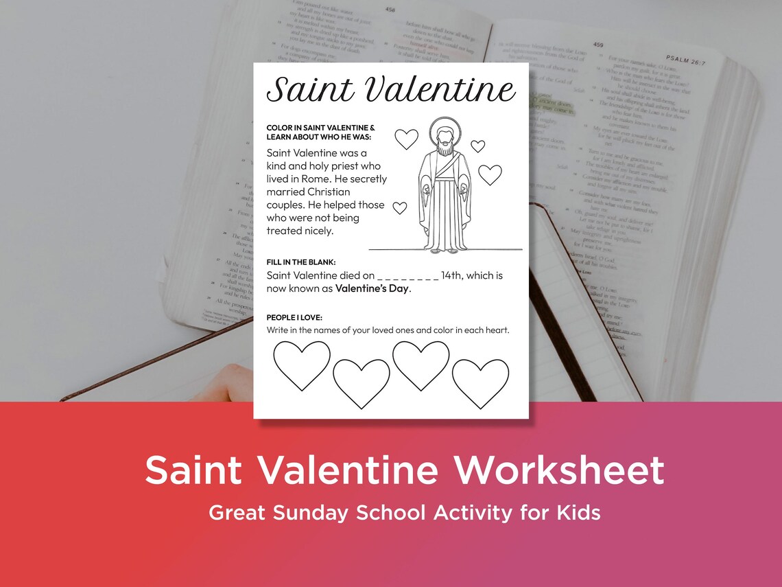 Saint Valentine Printable Activity Sheet for Kids | Catholic Valentine ...