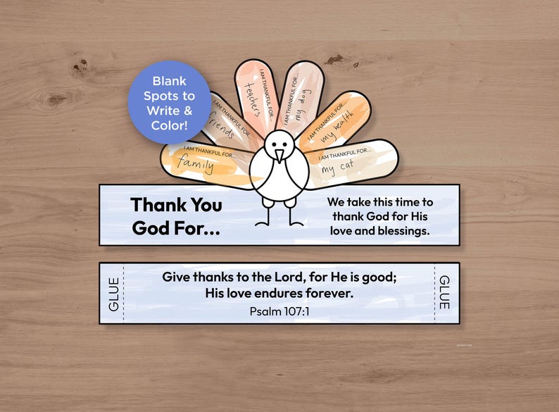 Thanksgiving Turkey Headband Craft Printable | Thankful Activity for ...