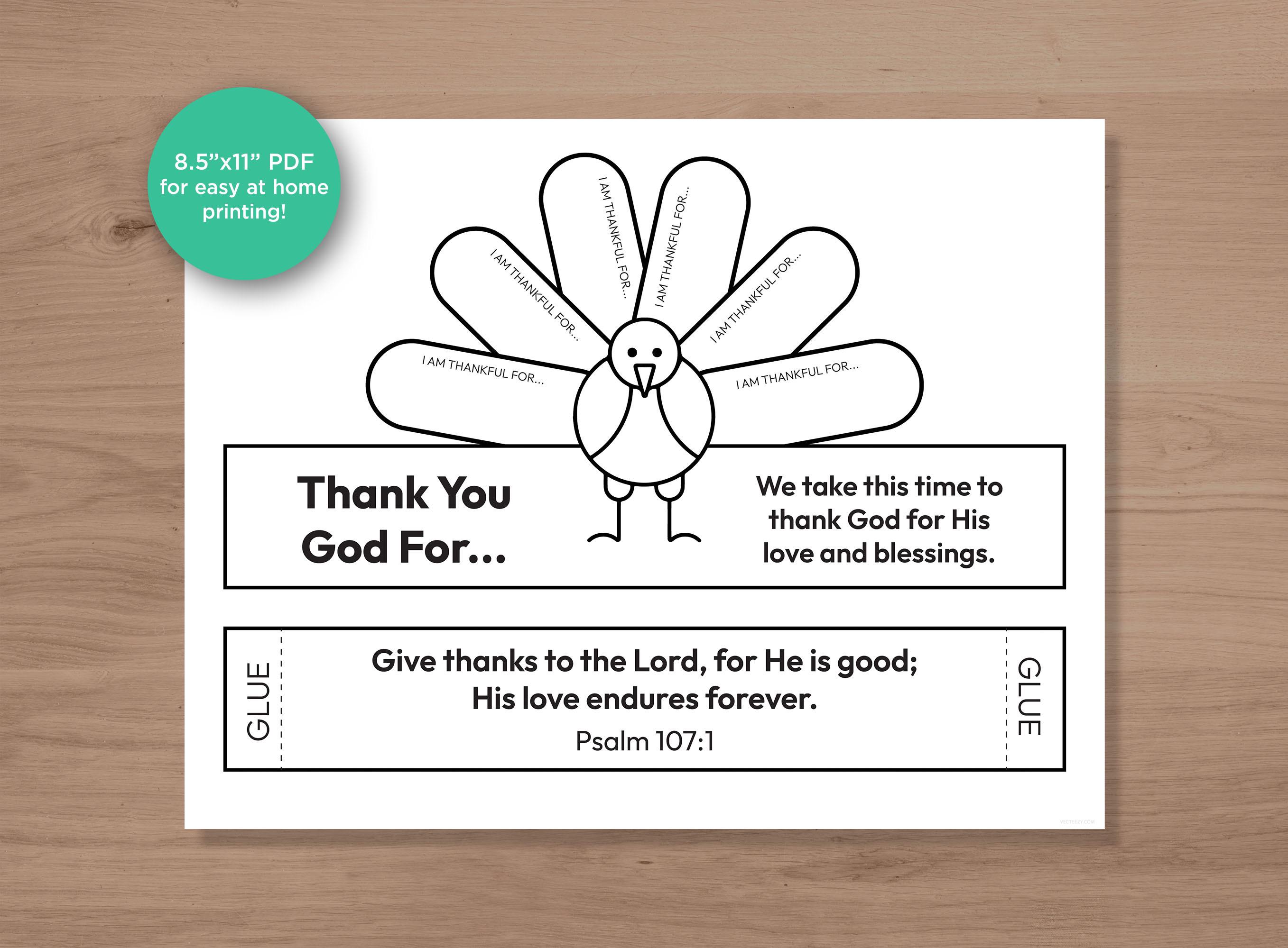 Thanksgiving Turkey Headband Craft Printable | Thankful Activity for ...