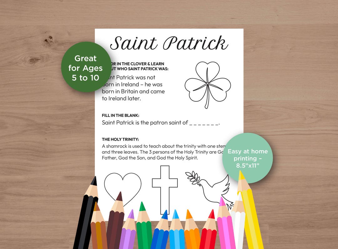 St. Patrick's Day Activity Sheet | Shamrock Trinity Coloring (PDF ...