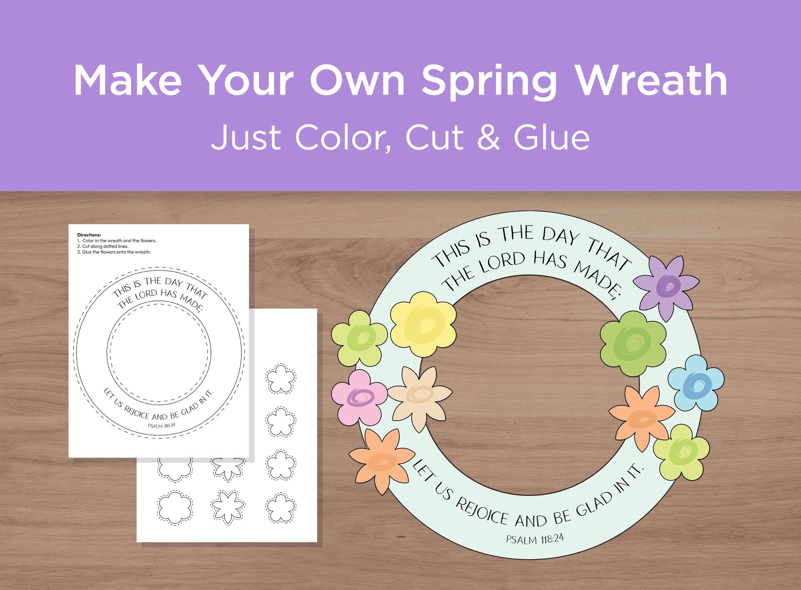 Summer Wreath Craft Kit | Psalm 118:24 Bible Verse Activity (digital ...