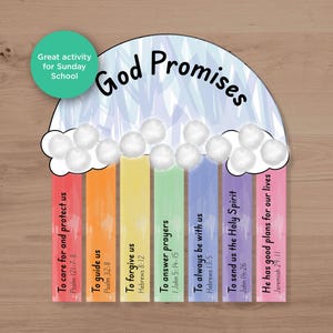 God’s Promises Rainbow Craft Printable | Bible Verse Activity for Kids ...