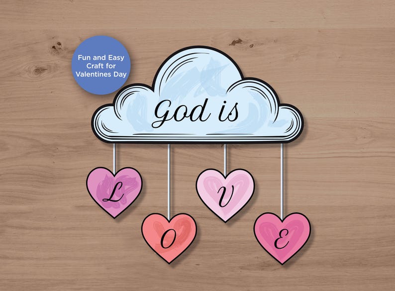 God is Love Valentine's Craft | Christian Kids Activity (PDF Download ...