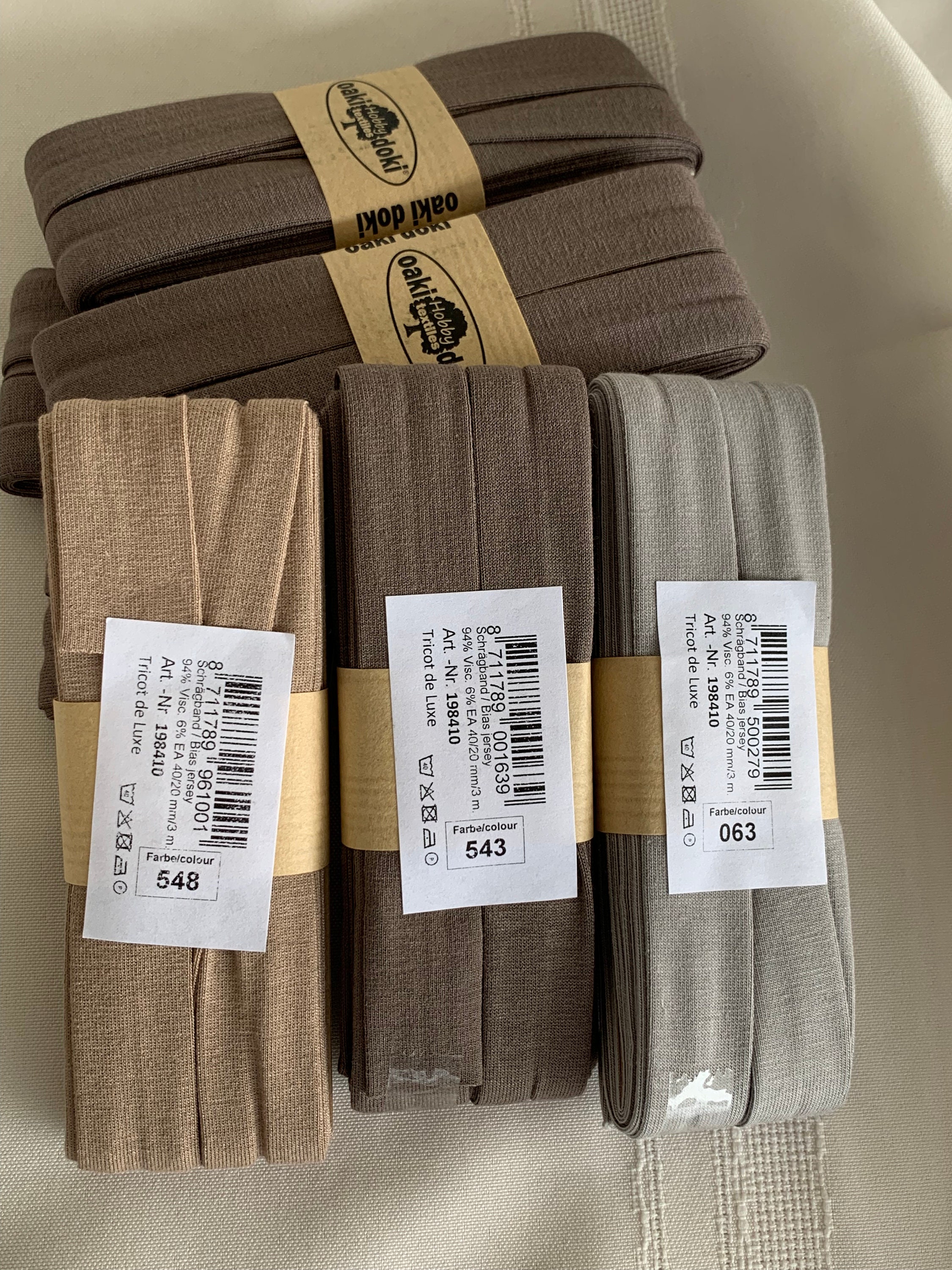Taupe Mocha Stretch Knit Bias Tape 3 Yards Roll, Oeko-tex Certified ...