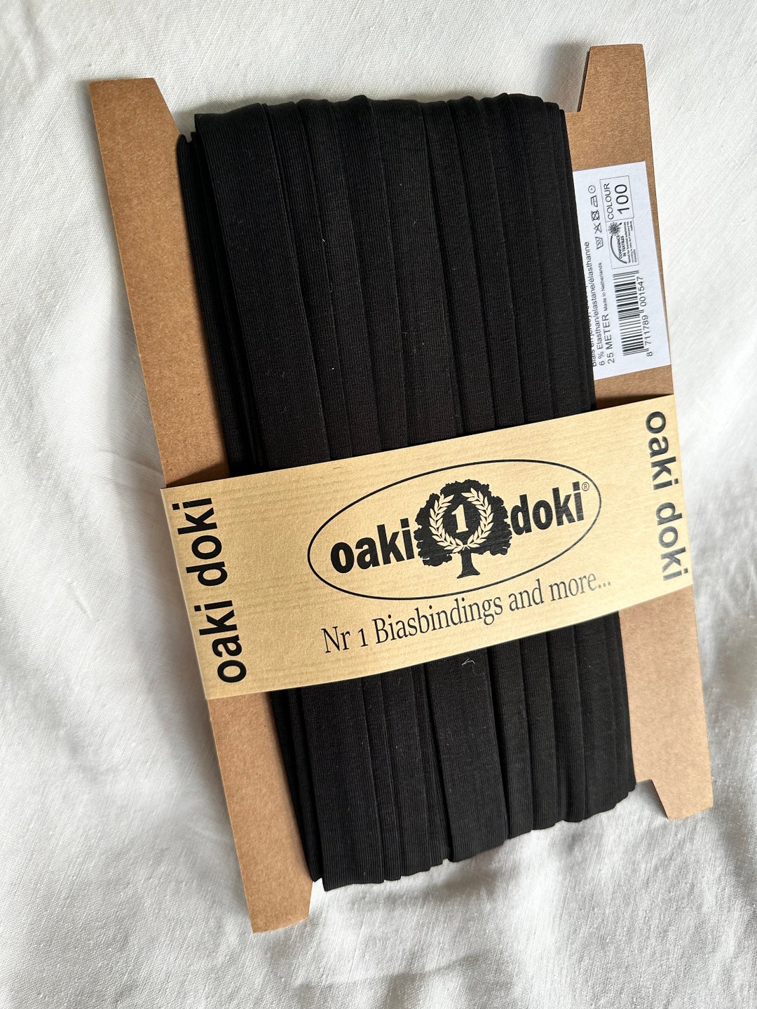 25 Yards of Black Stretch Jersey Bias Tape, Bias Binding, Double Fold ...