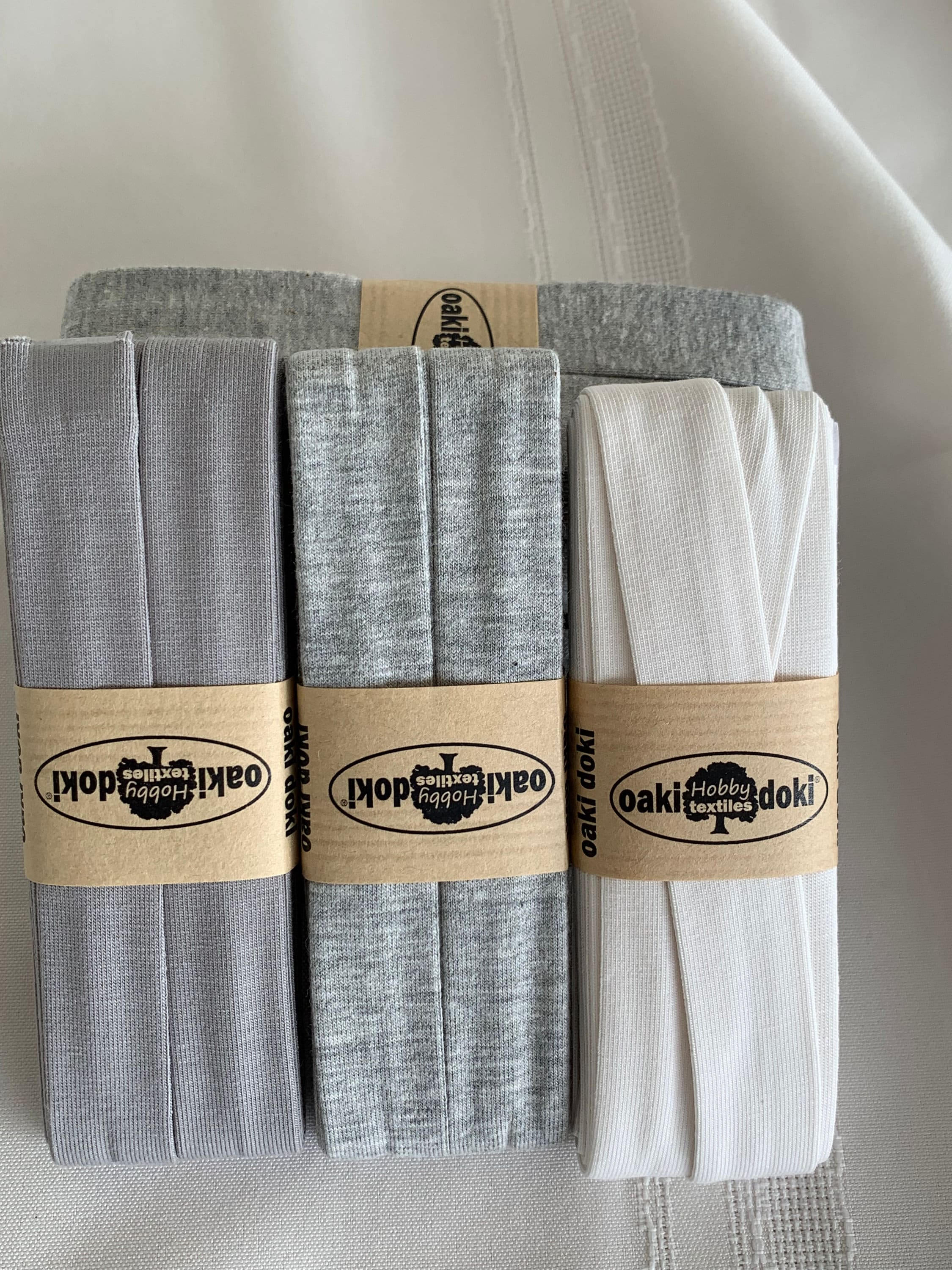 3yrds Heathered Light Gray Stretch Bias Tape, Double Fold, Oeko-tex ...