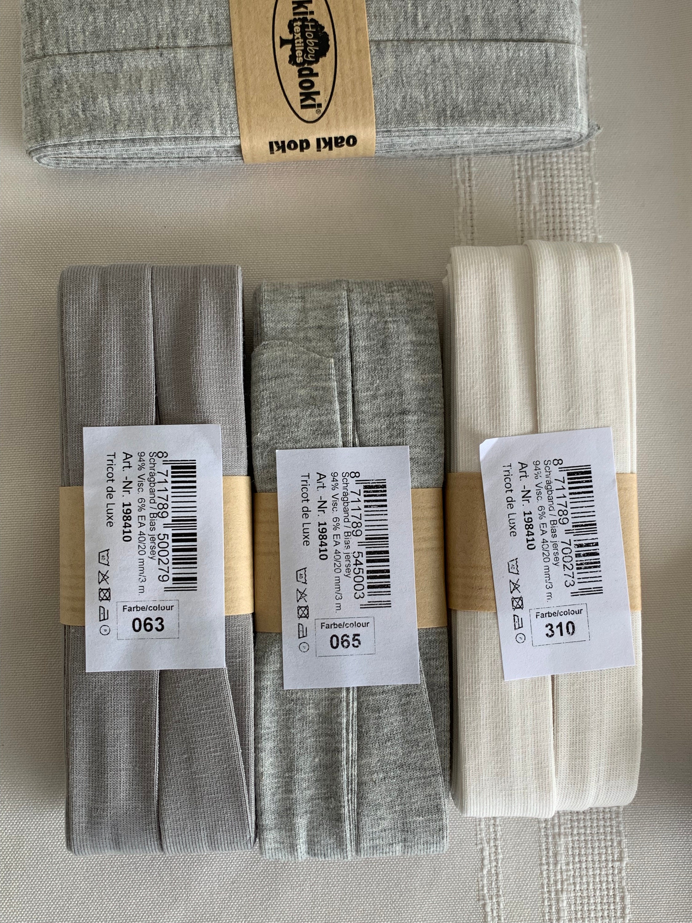 3yrds Heathered Light Gray Stretch Bias Tape, Double Fold, Oeko-tex ...