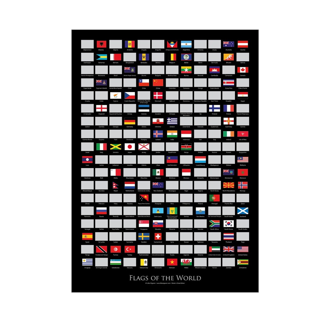 Flags of the World Scratch Poster A2 Black Portrait - Etsy