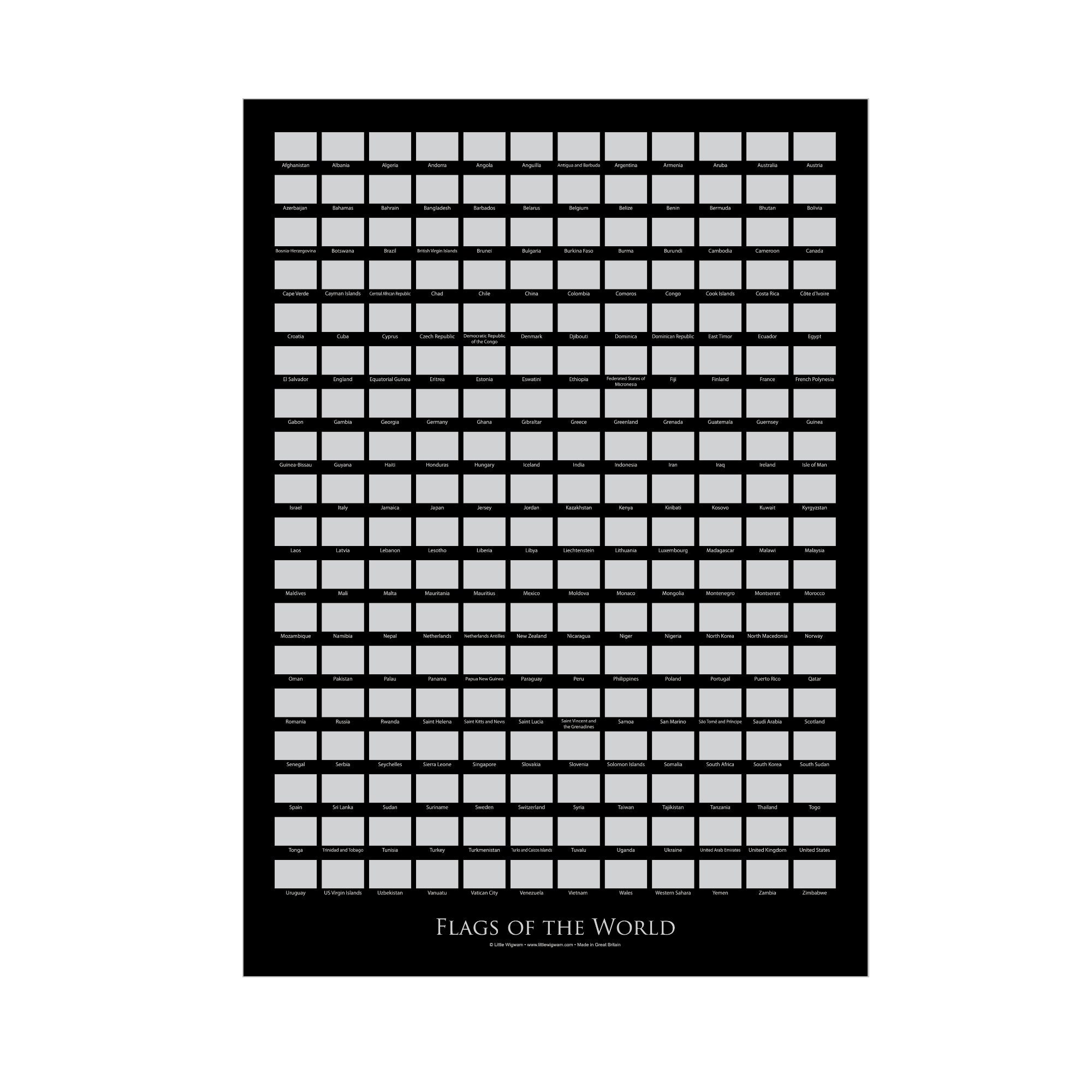 Flags of the World Scratch Poster - A2 Black Portrait - Etsy