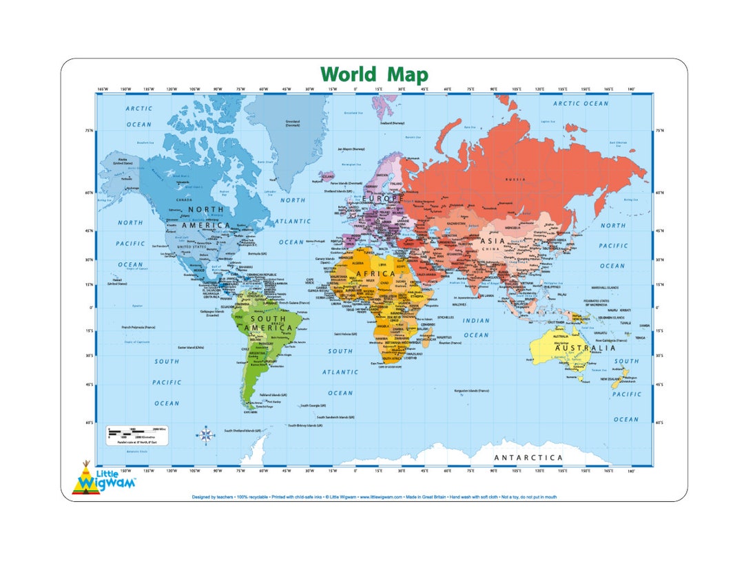 Little Wigwam World Map Placemat - Etsy