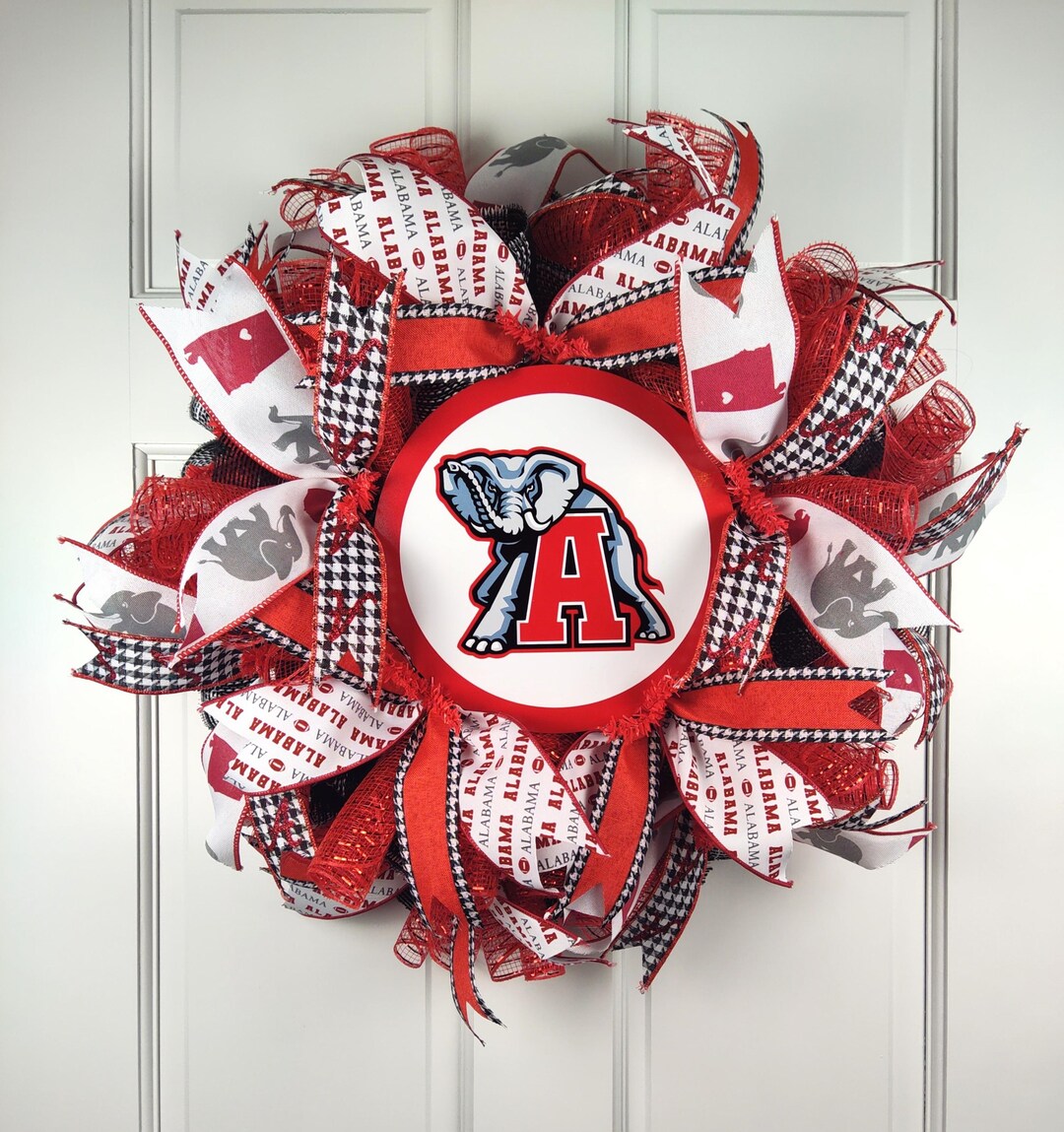 Alabama Crimson Tide Wreath: Roll Tide Football Door Decor - Etsy