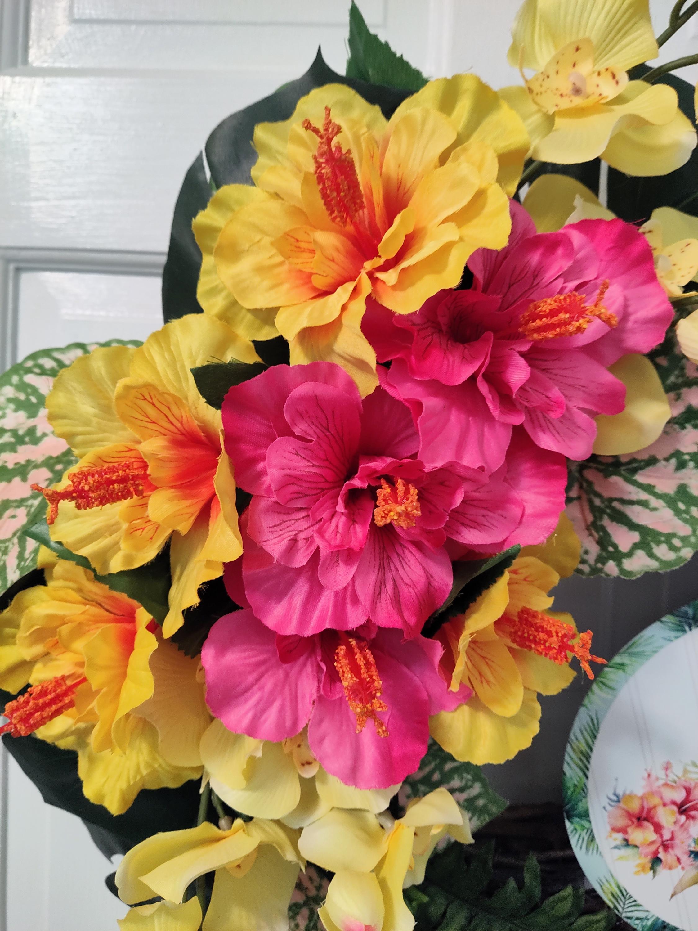 Tropical Aloha Grapevine Wreath, Hibiscus Aloha Wreath, Summer Aloha ...
