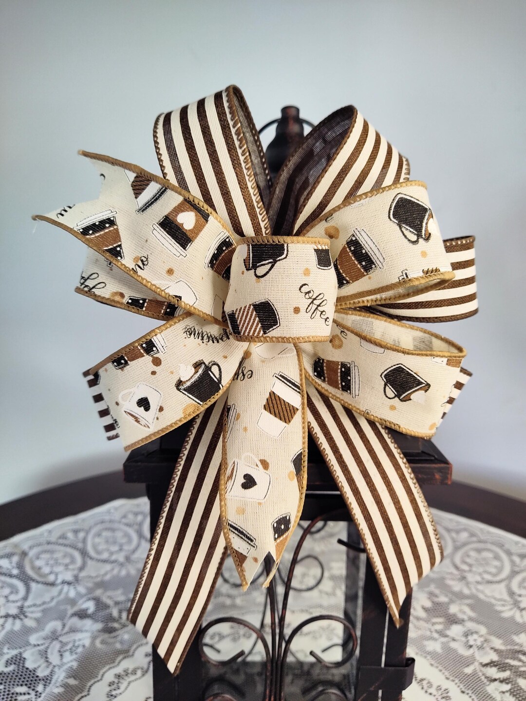 Coffee Bow, Coffee Decor, Brown Bow, Kitchen Decor, Coffee Lovers ...