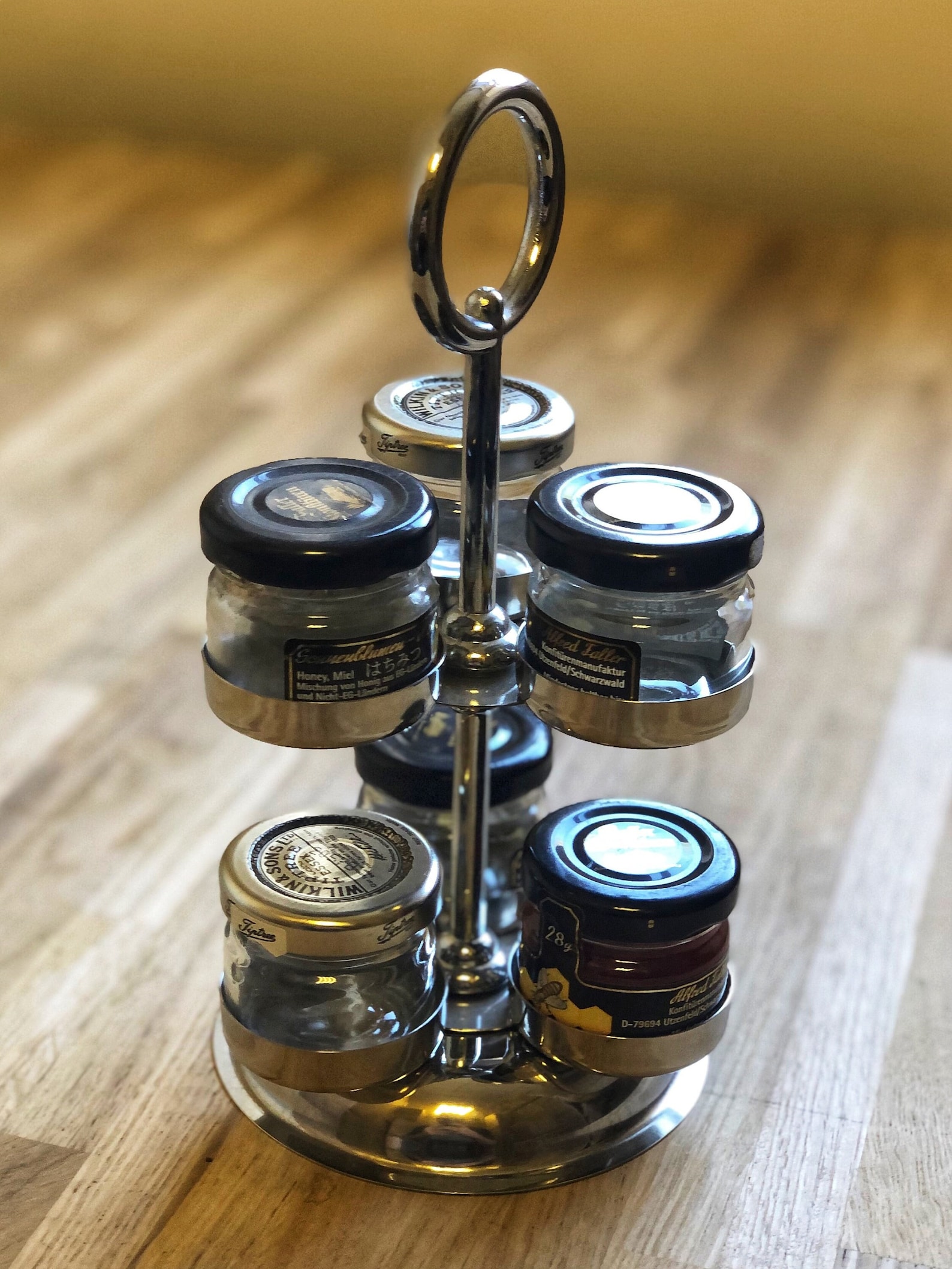 Stainless Steel 2 Tier Jam Pot Tree Holder 6 Pot for Jams, Marmalade ...