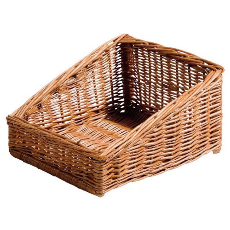 Sloped Hand Woven Wicker Wood Display Basket 2 Sizes - Etsy UK