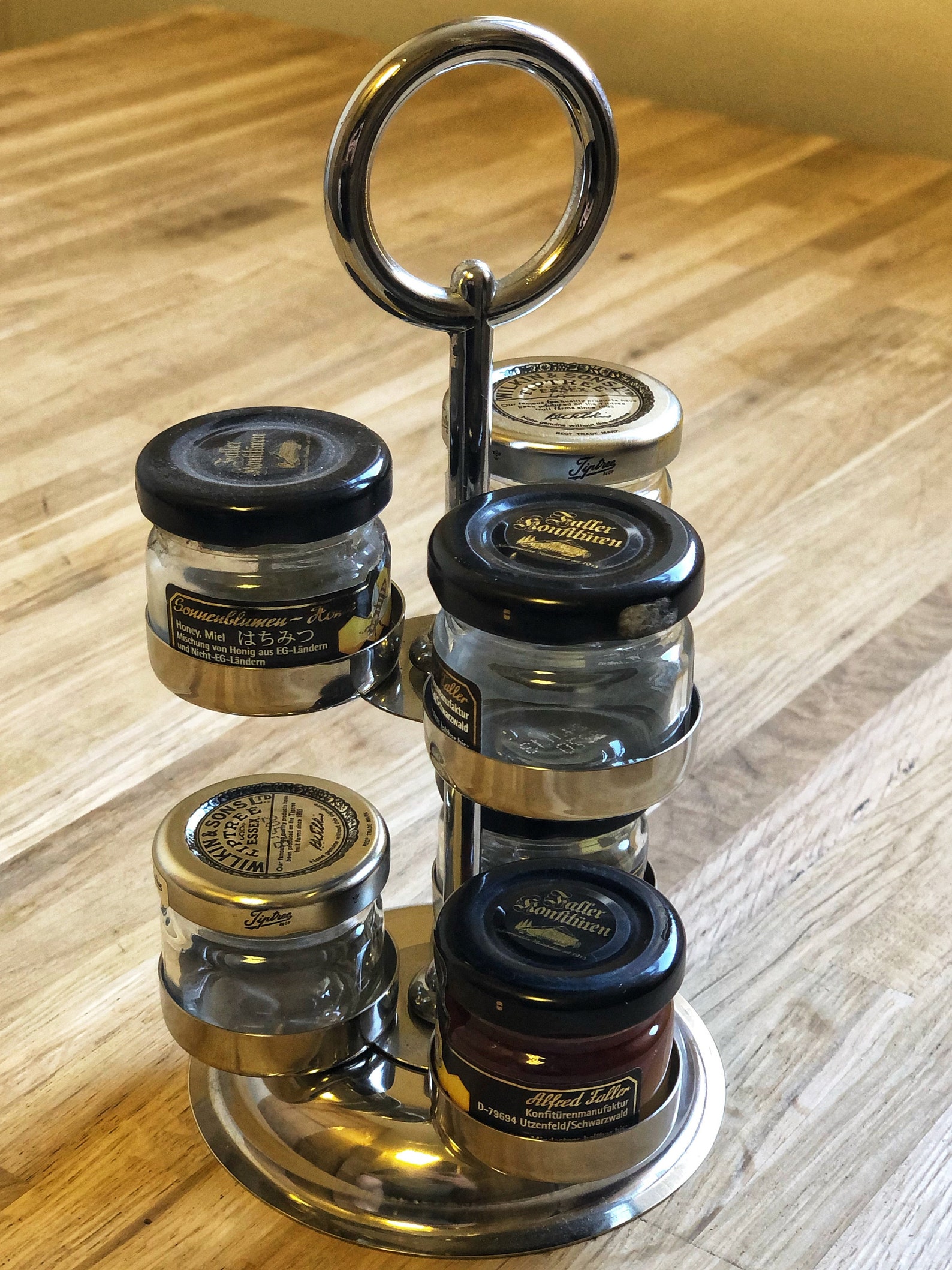 Stainless Steel 2 Tier Jam Pot Tree Holder 6 Pot for Jams, Marmalade ...