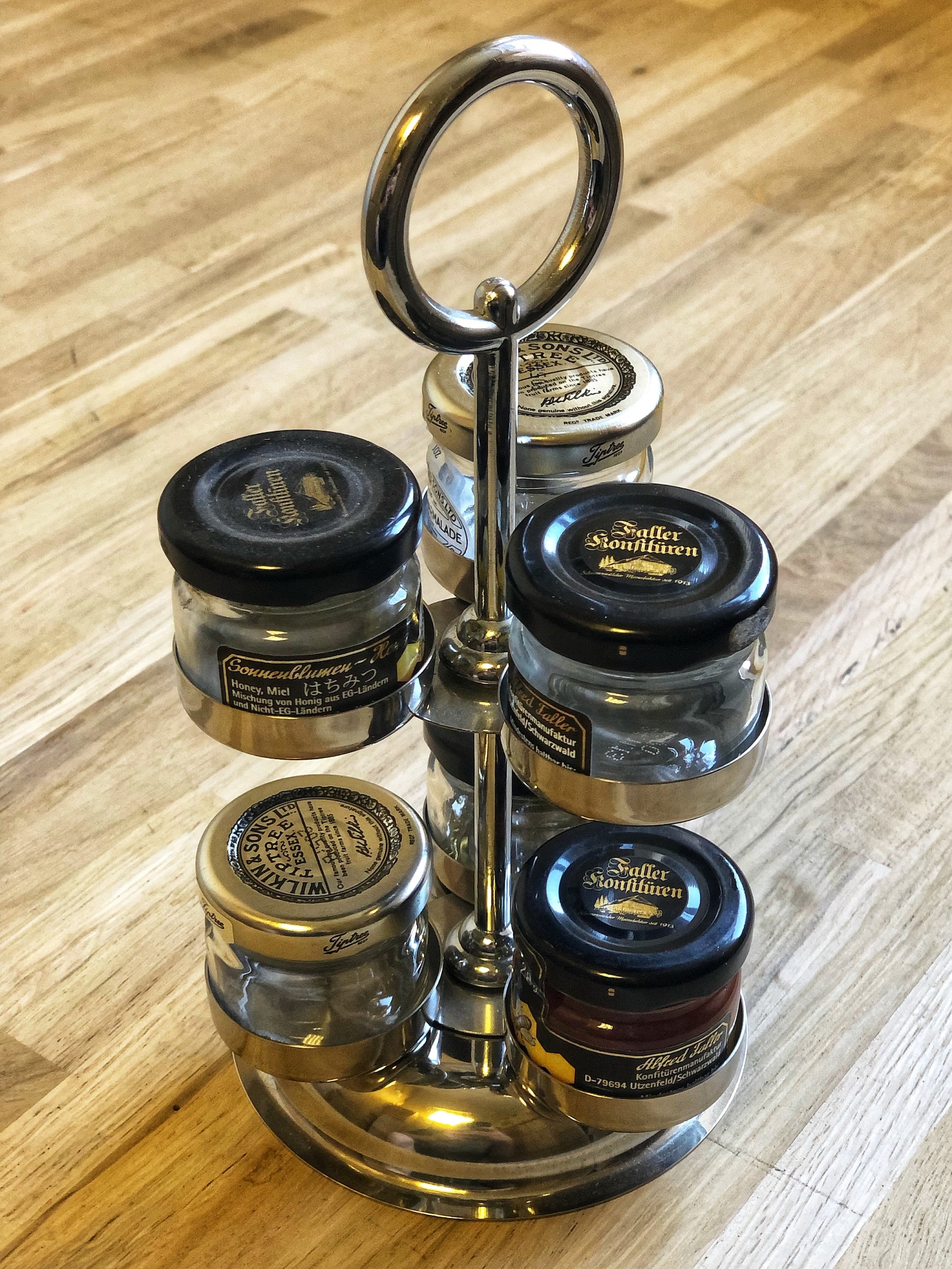 Stainless Steel 2 Tier Jam Pot Tree Holder 6 Pot for Jams, Marmalade ...