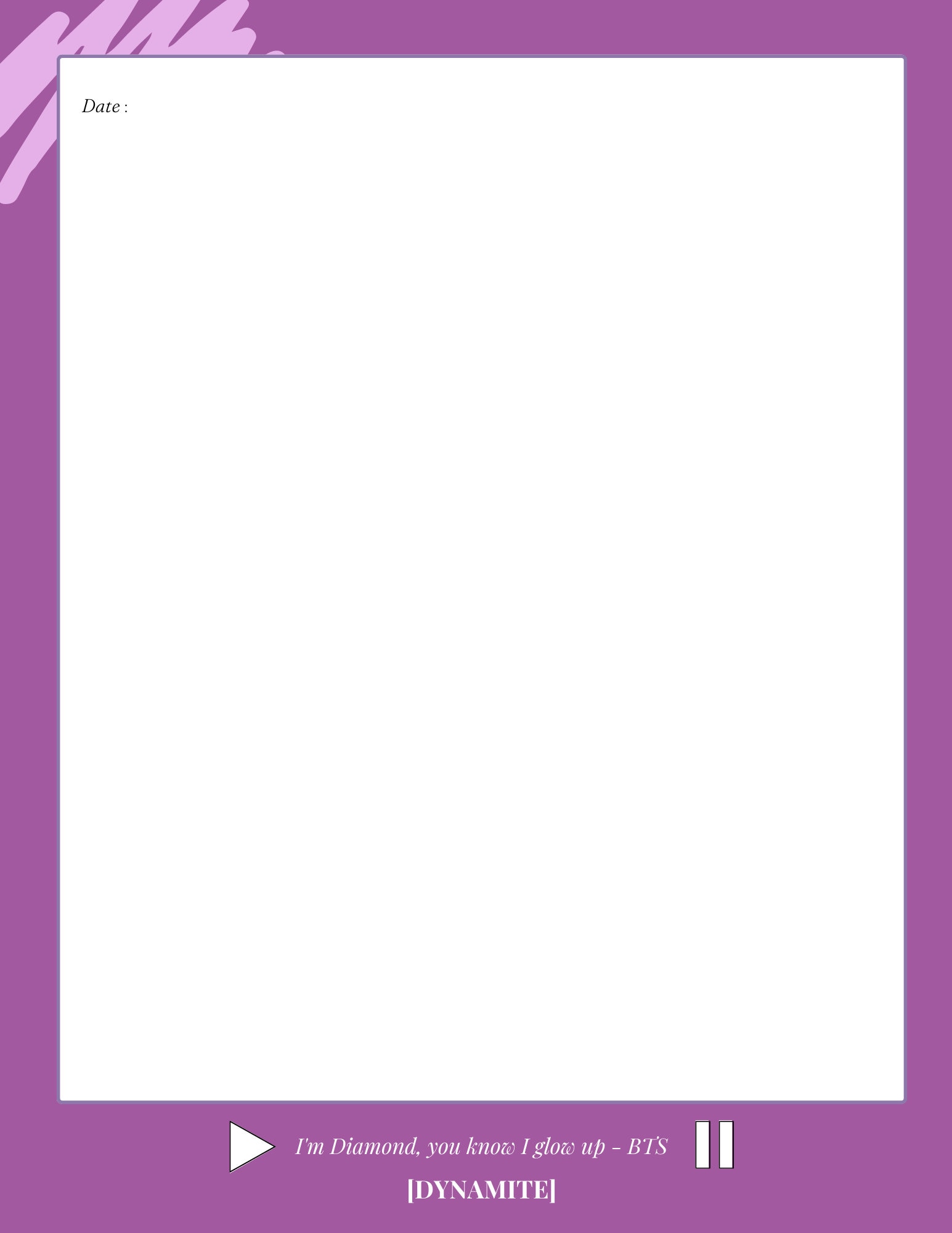 BTS Lyrics Inspire Notes, Printable, Digital Set US Letter Size Pdf Png ...