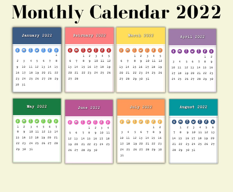 Mini calendar 2022 printable - fikobrand